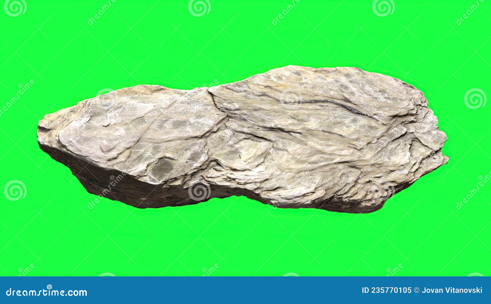 Stone on green screen stock illustration. Illustration of meteor ...