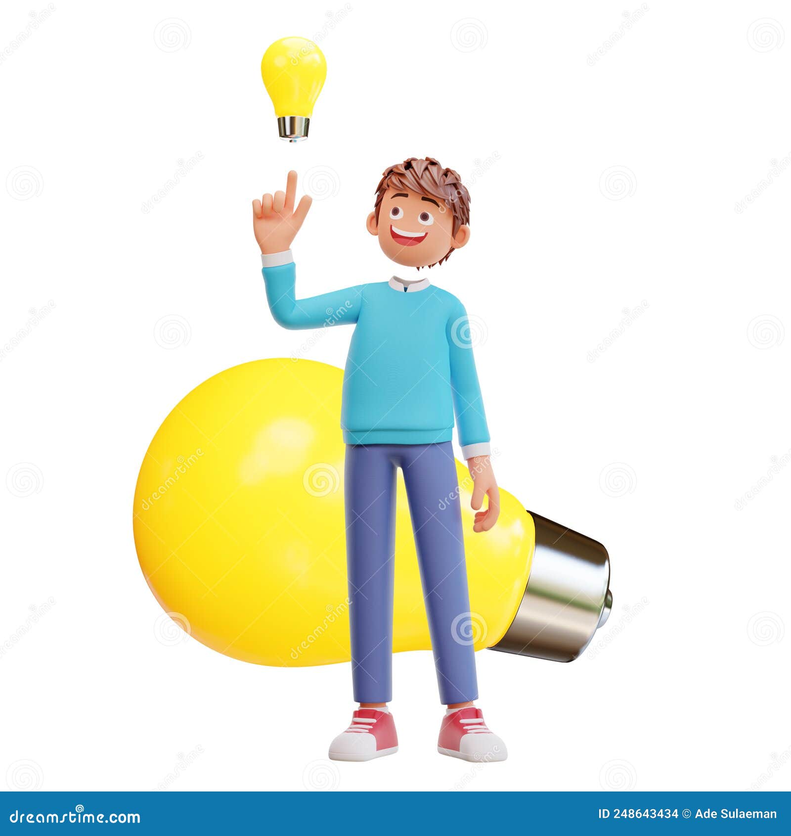 3d Illustration Student Get an Idea Stock Illustration - Illustration ...