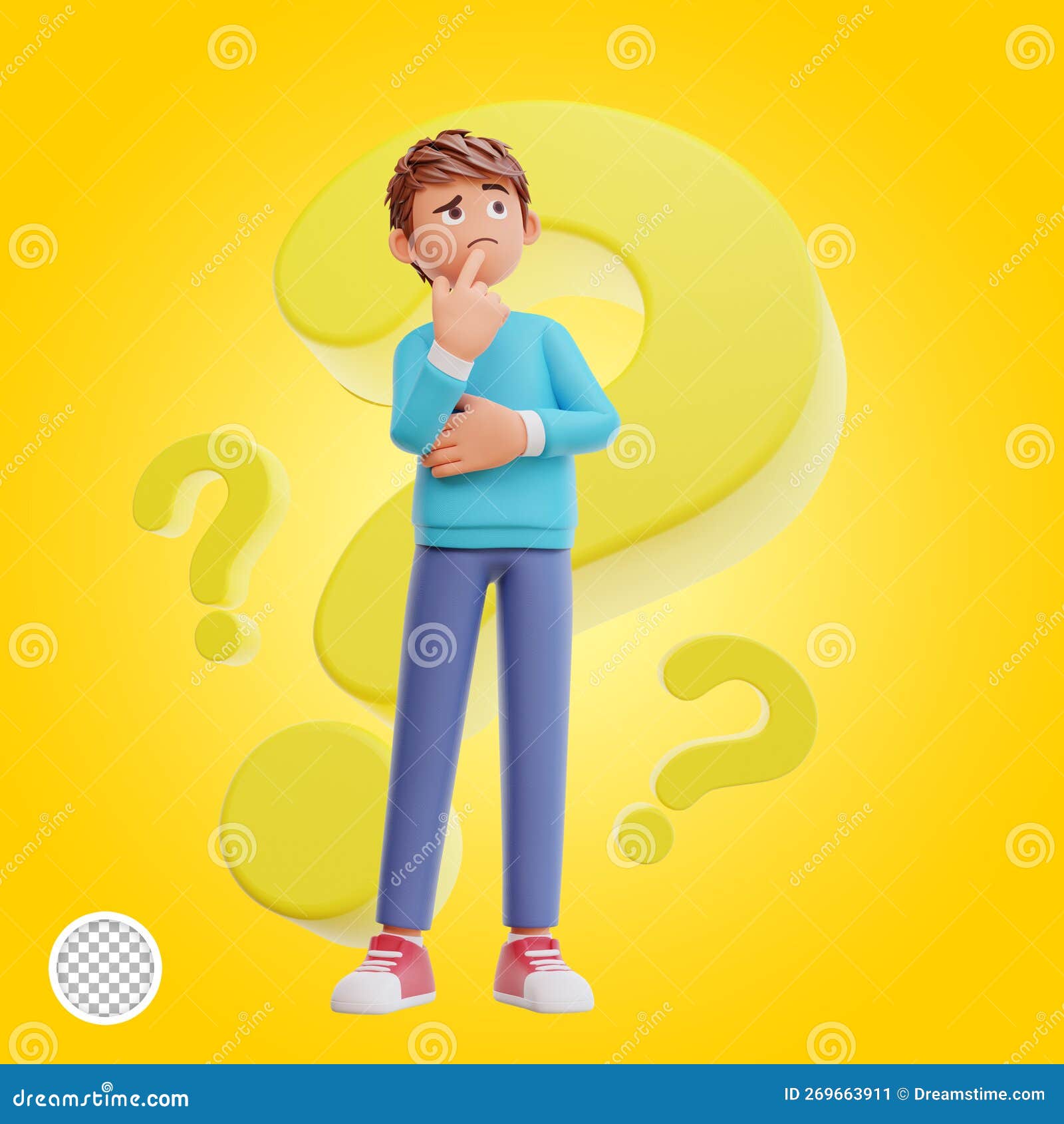 3d Illustration Student with Question Mark Stock Image - Illustration ...