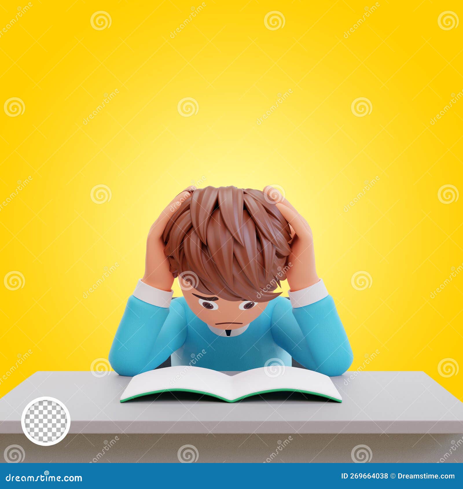 3d Illustration Students are Dizzy Studying Stock Illustration ...