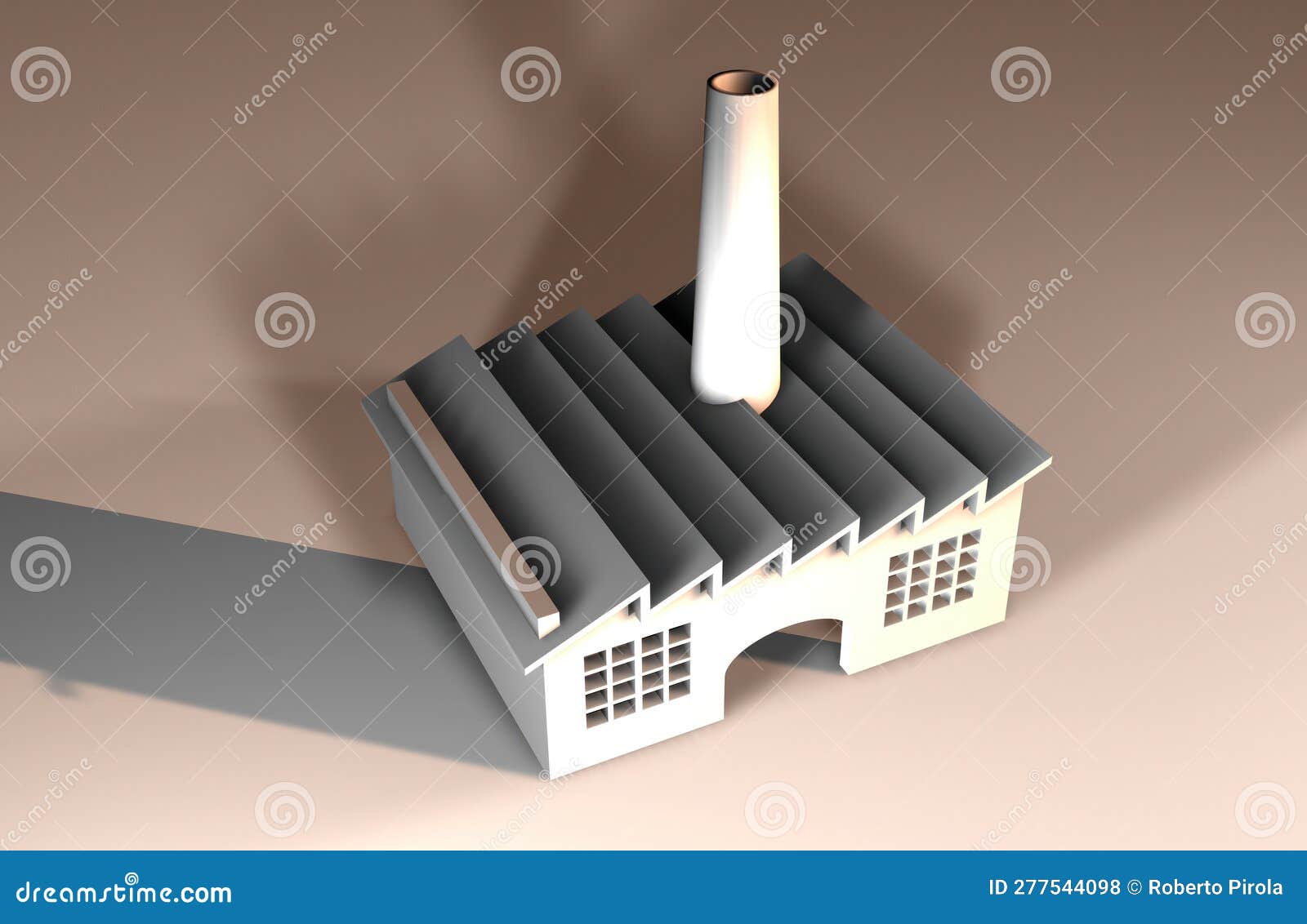 3D Illustration of Stylized Factory Model Stock Illustration ...