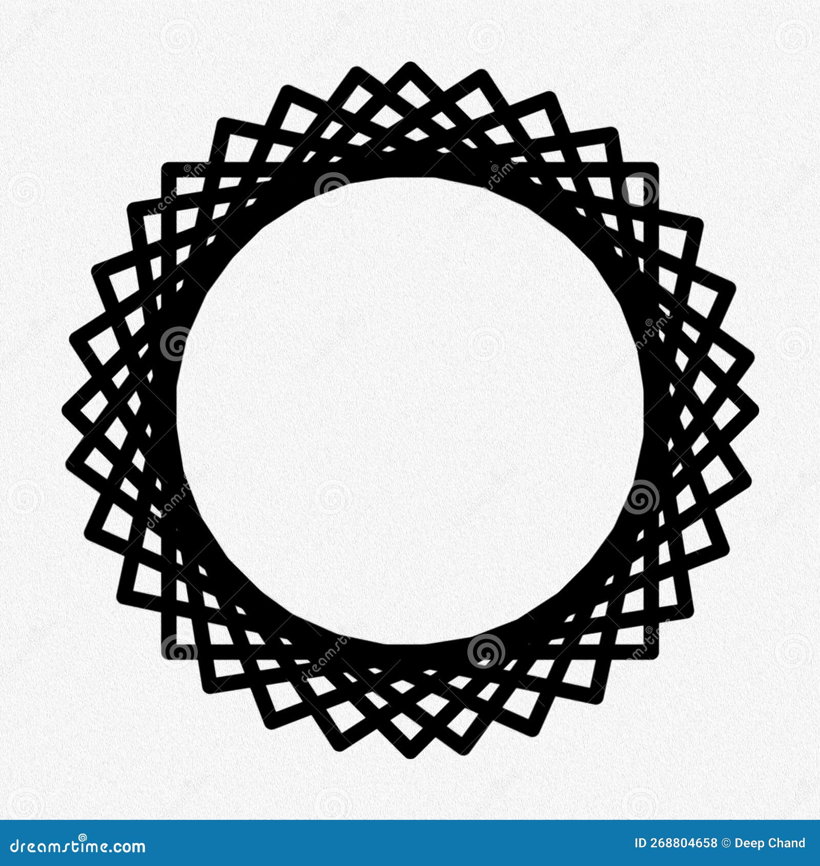 3D Illustration Sunflower Shaped Circel with Thick Black Lines that are ...