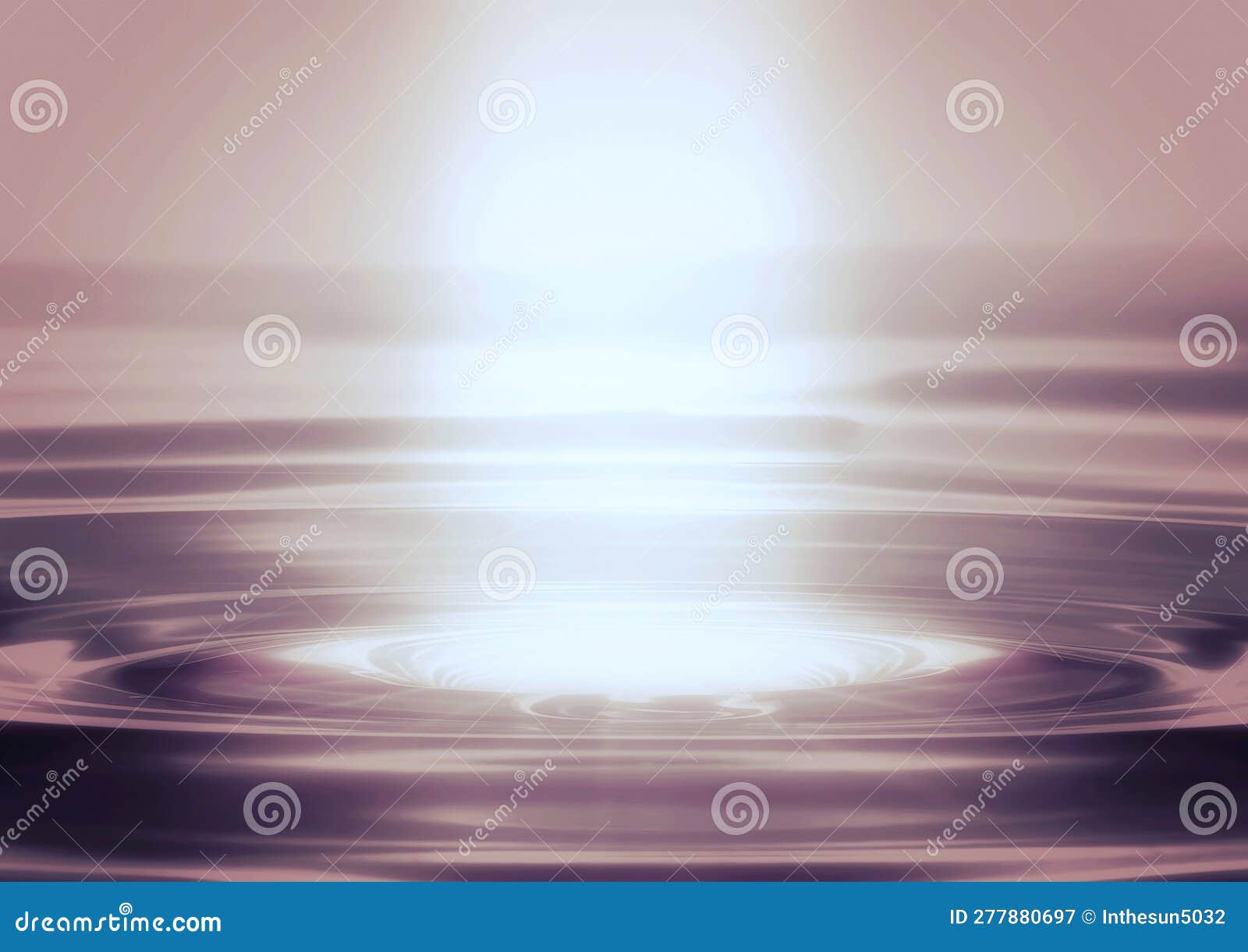 3d Illustration of Sun Rays and Ripples Spreading on Water Surface ...