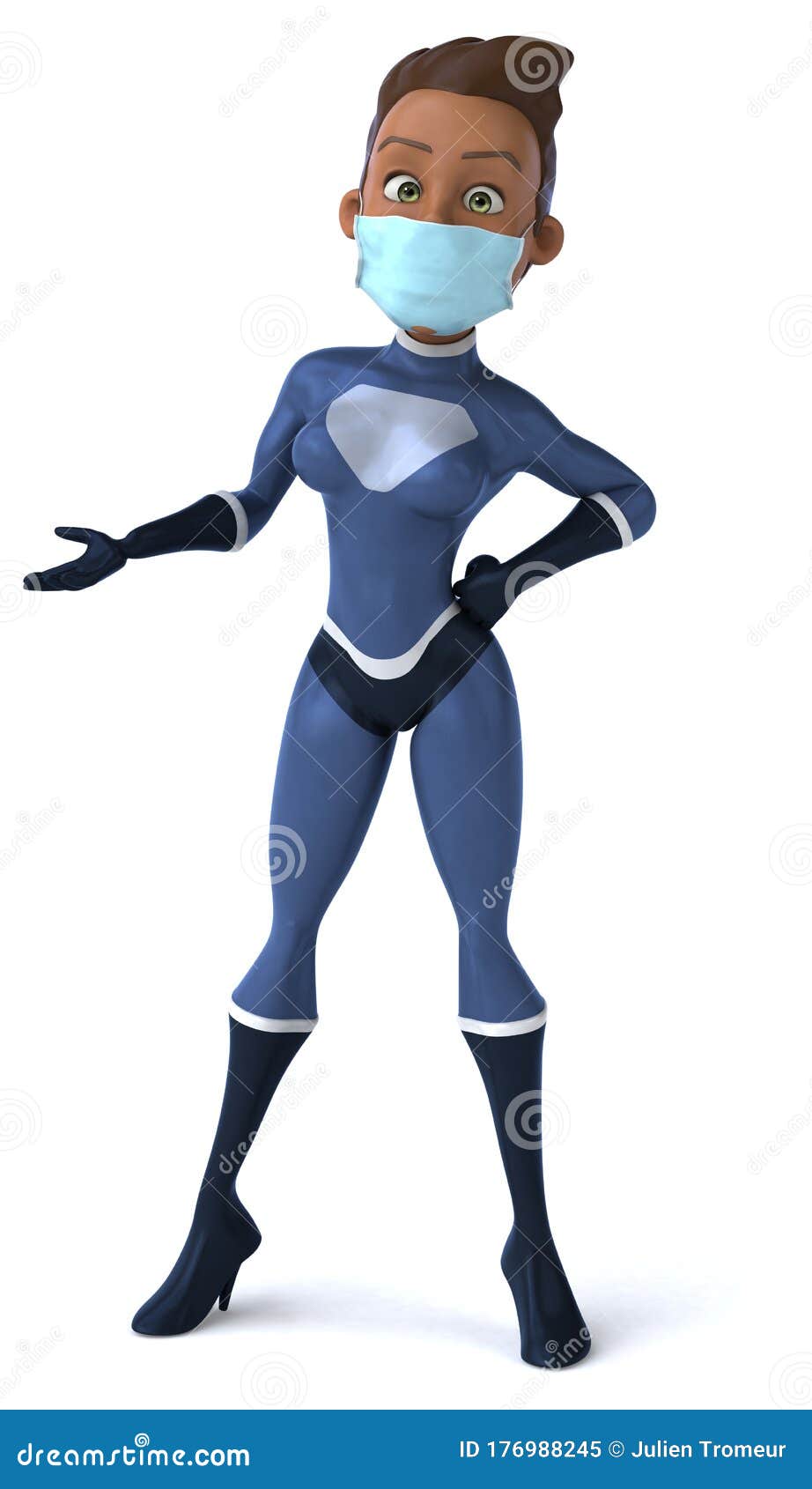 3D Illustration of a Superhero with a Mask Stock Illustration ...