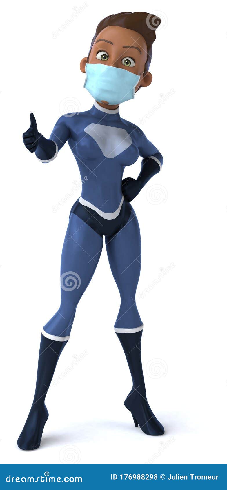 3D Illustration of a Superhero with a Mask Stock Illustration ...