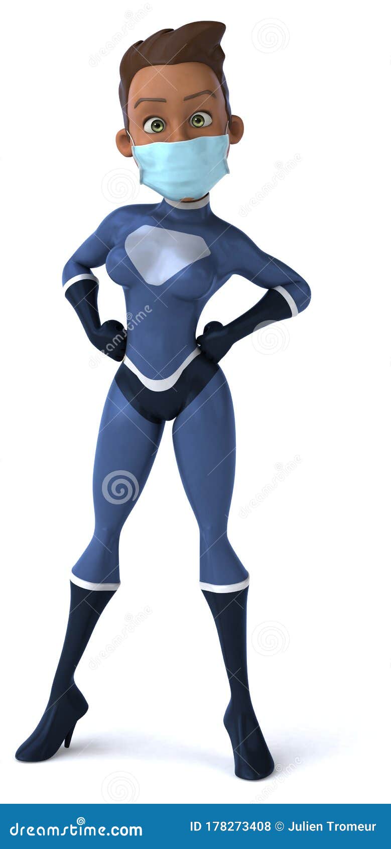 3D Illustration of a Superhero with a Mask Stock Illustration ...