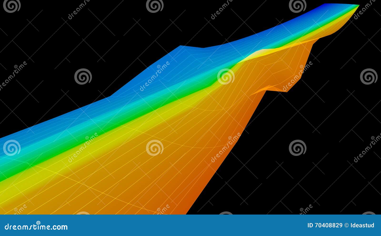 3D Illustration of Surface Dimentional Graph Stock Illustration ...