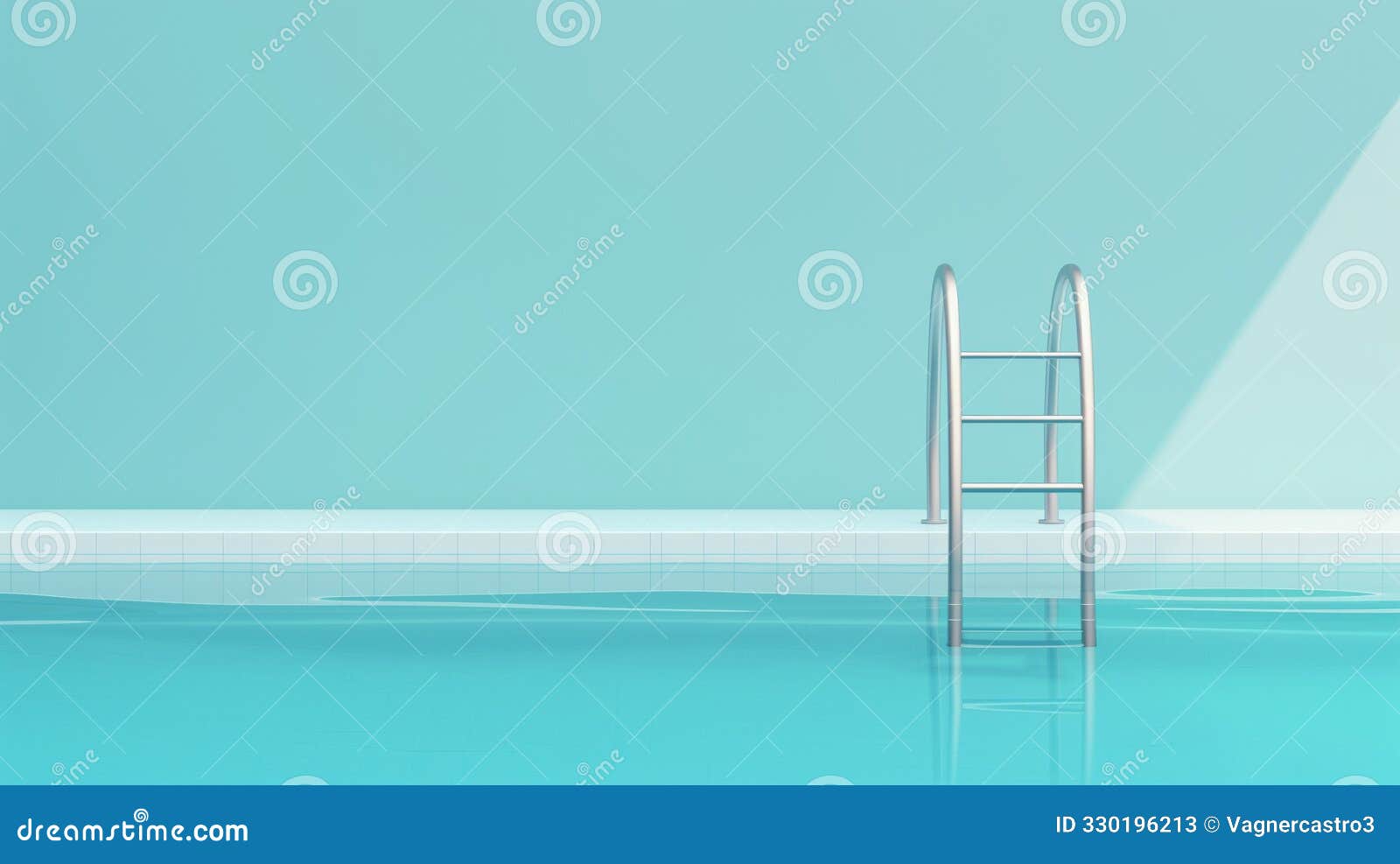 2D Illustration of a Swimming Pool with a Ladder with Basic Shapes ...