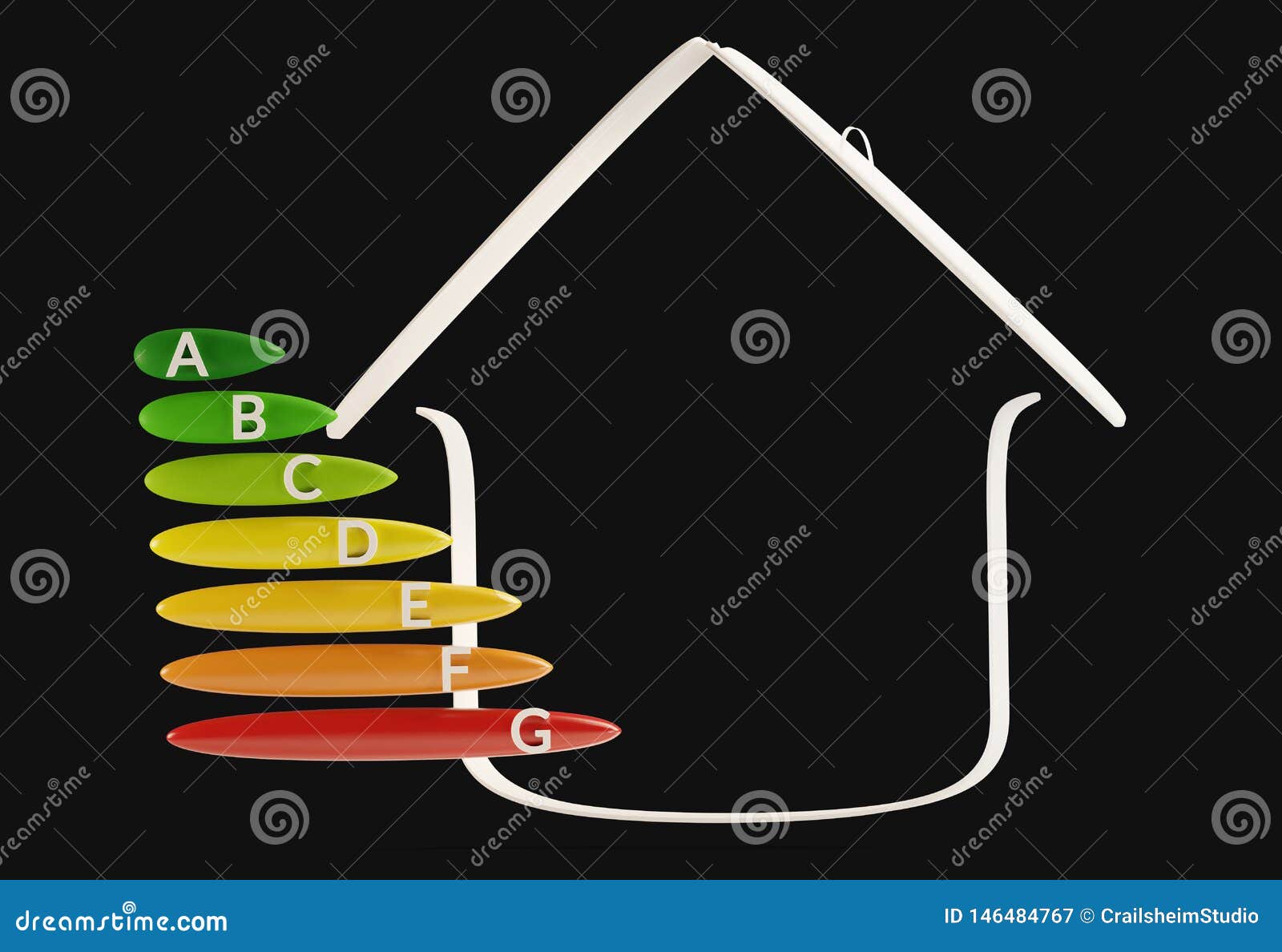 3d-illustration Symbol House Energy Efficiency Stock Illustration ...