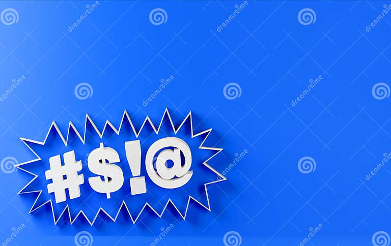 3d Illustration, Symbol Insult Comic Stock Illustration - Illustration ...
