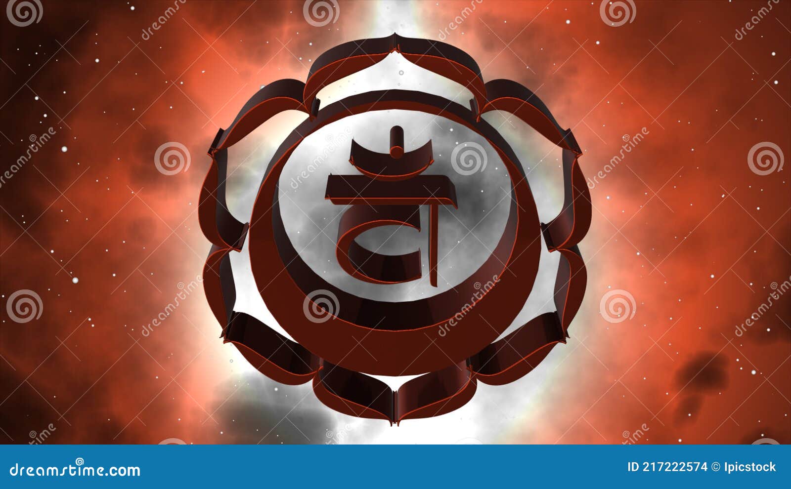 3D Illustration Symbol Sacral Chakra Stock Illustration - Illustration ...