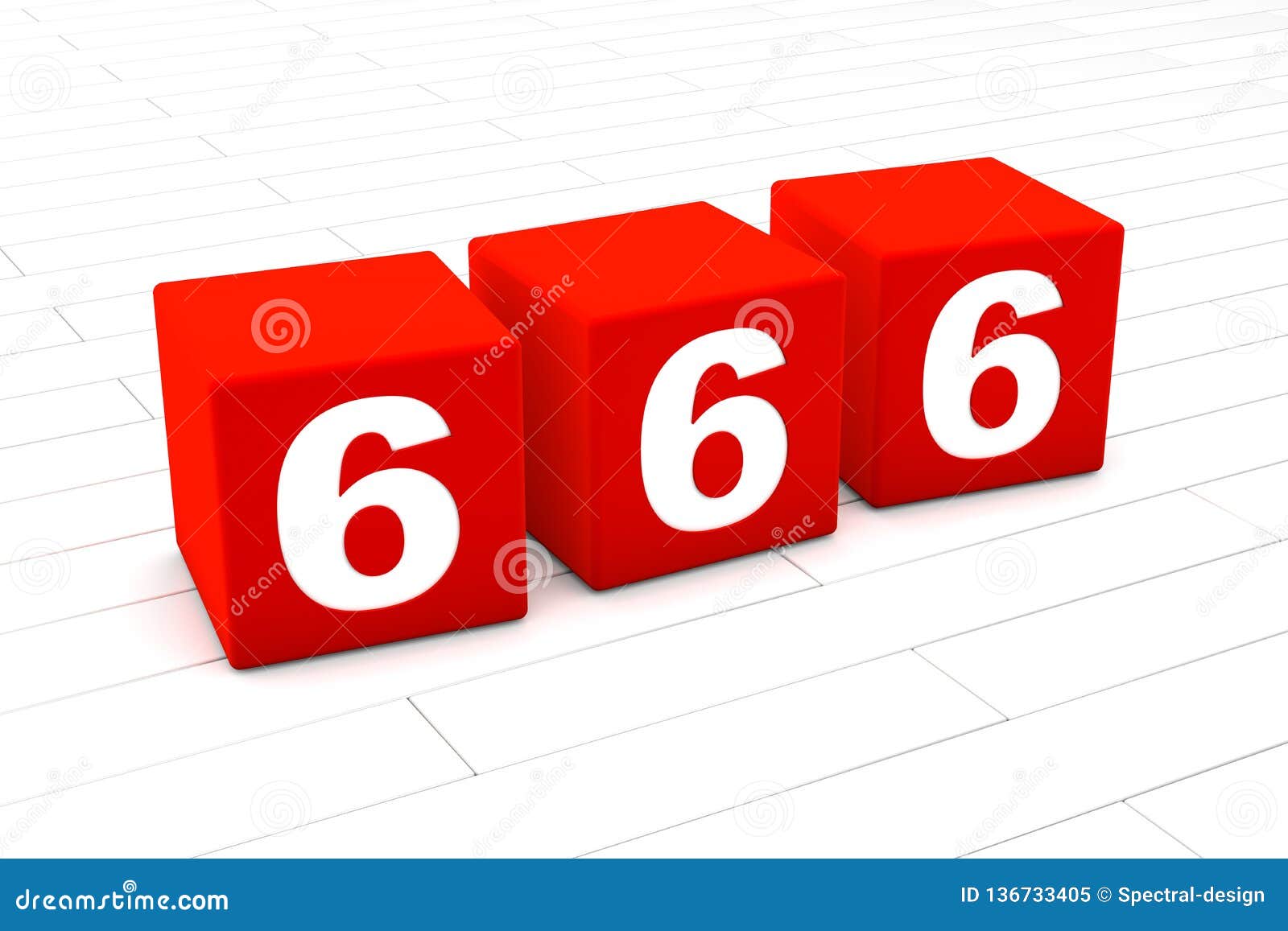 3D Illustration of the Symbolic Number 666 Stock Illustration ...