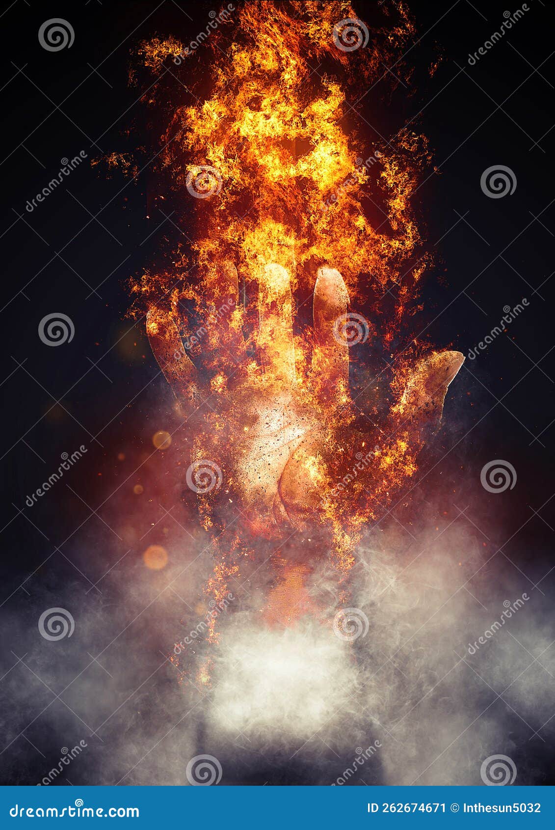 3d Illustration that Synthesizes the Effect of Flames on the Gesture of ...