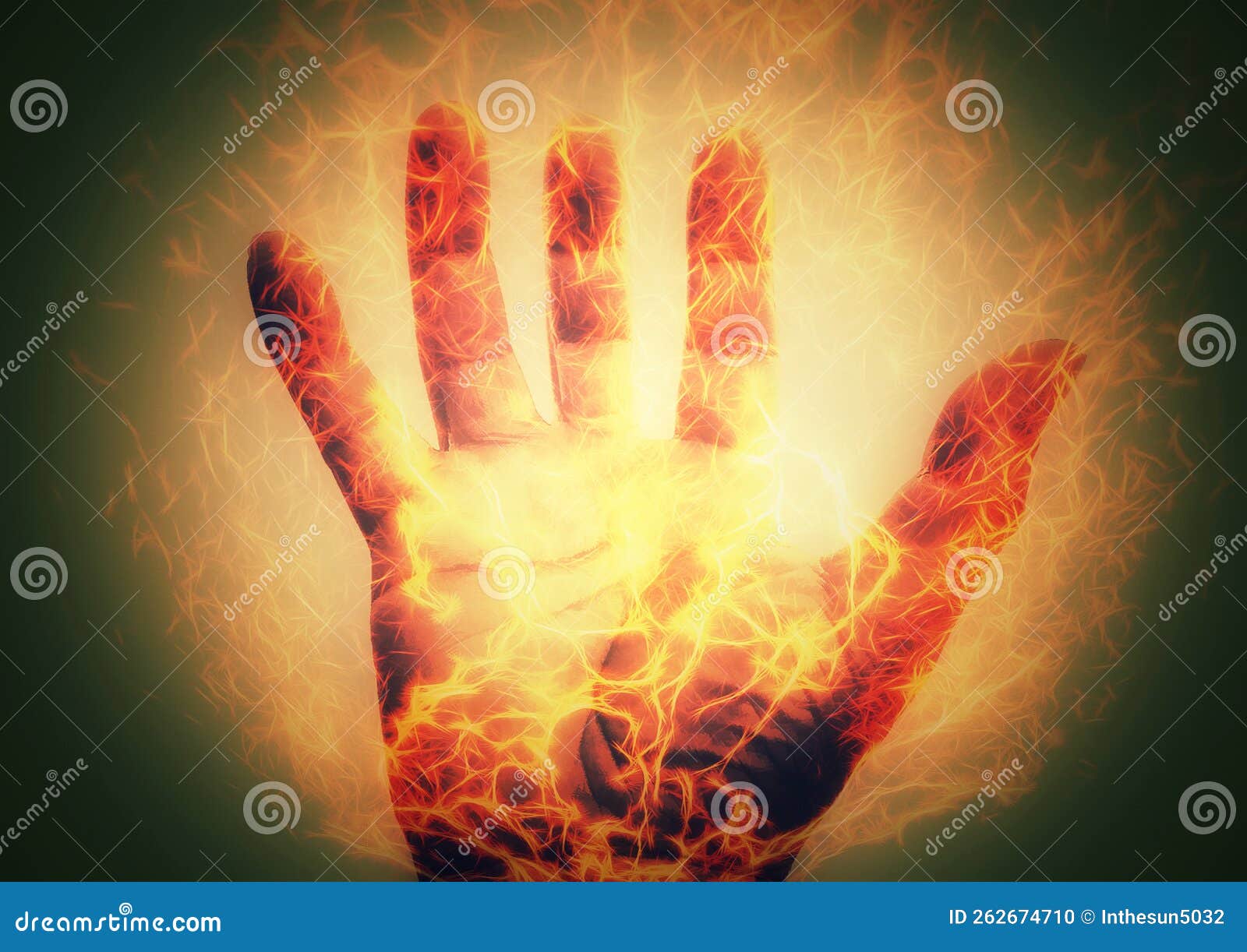 3d Illustration that Synthesizes the Effect of Flames on the Gesture of ...