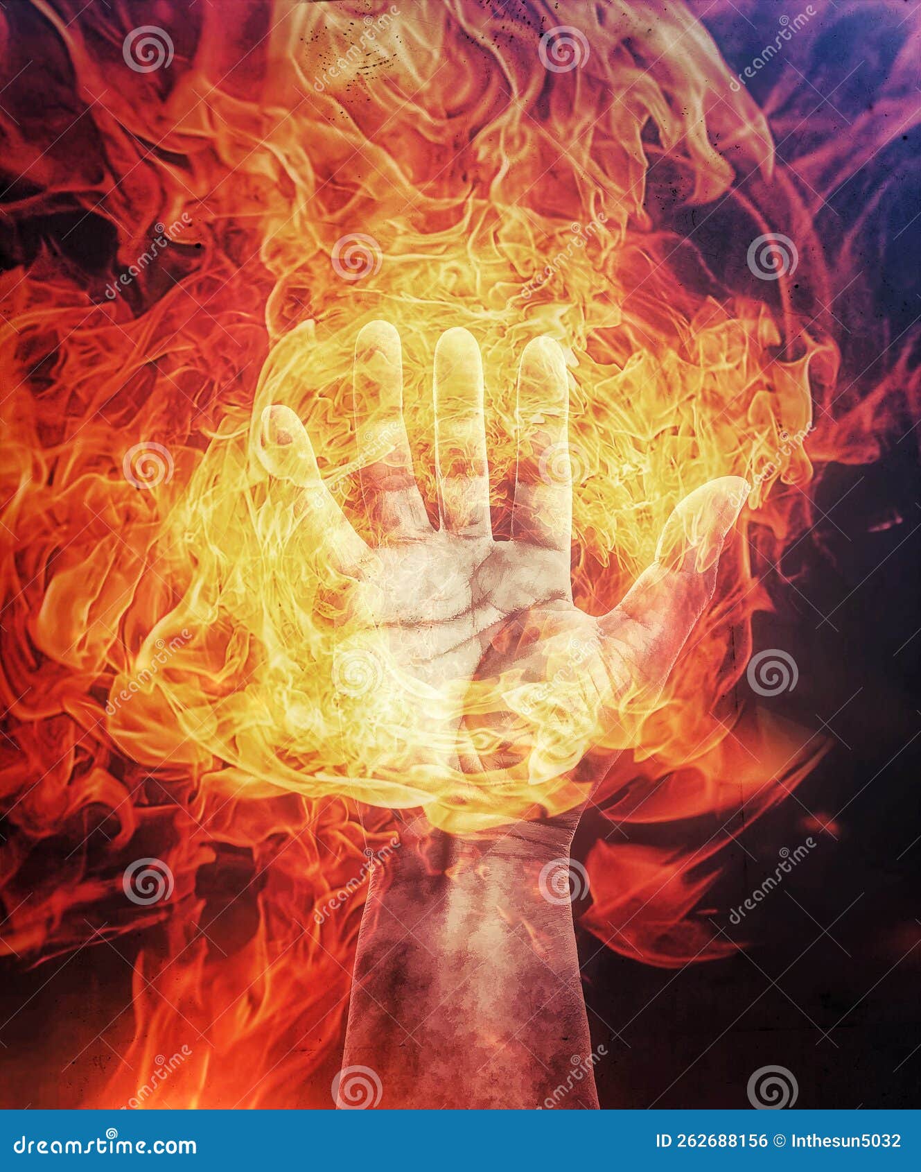 3d Illustration that Synthesizes the Effect of Flames on the Gesture of ...