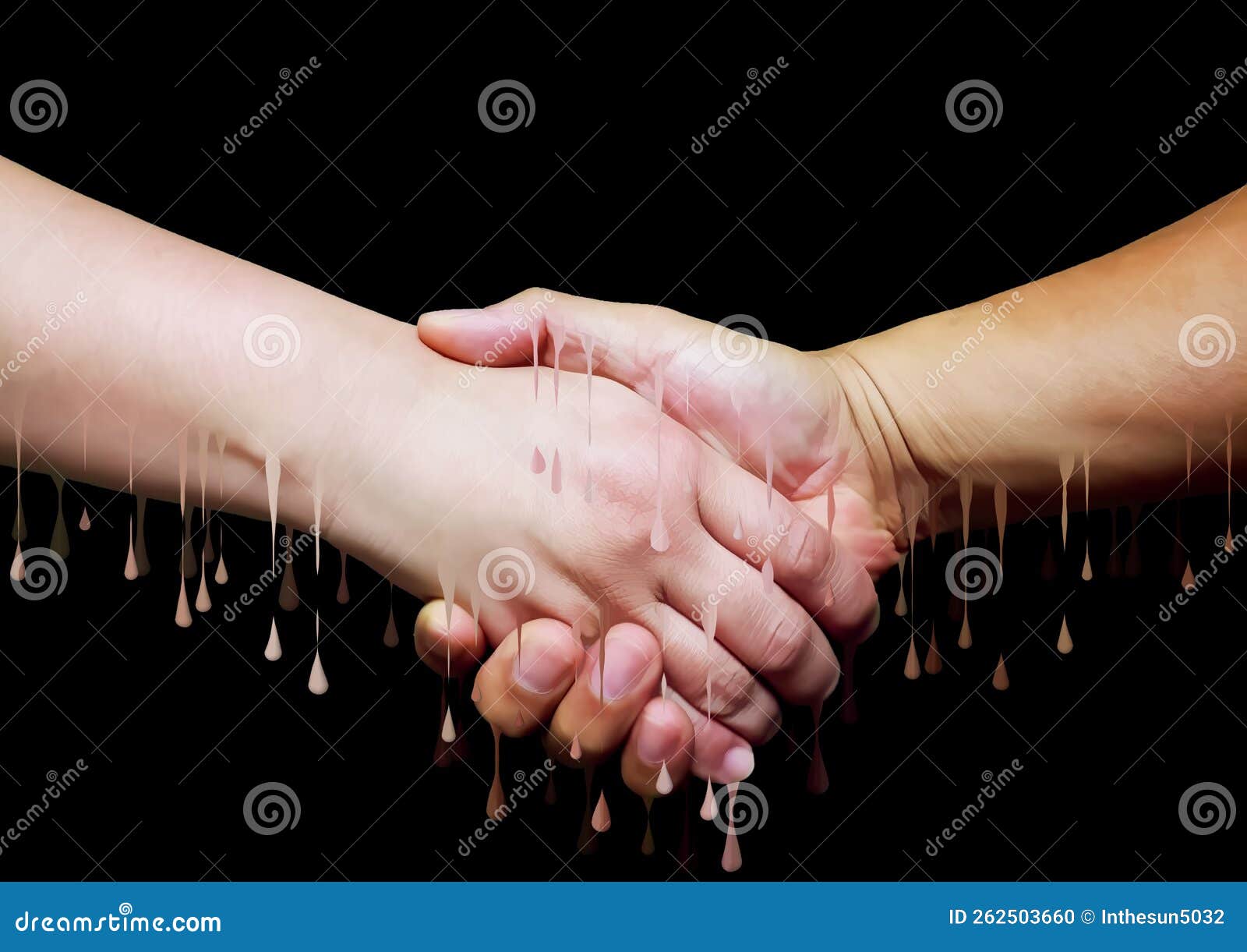 3d Illustration that Synthesizes the Effect of Water on the Handshake ...