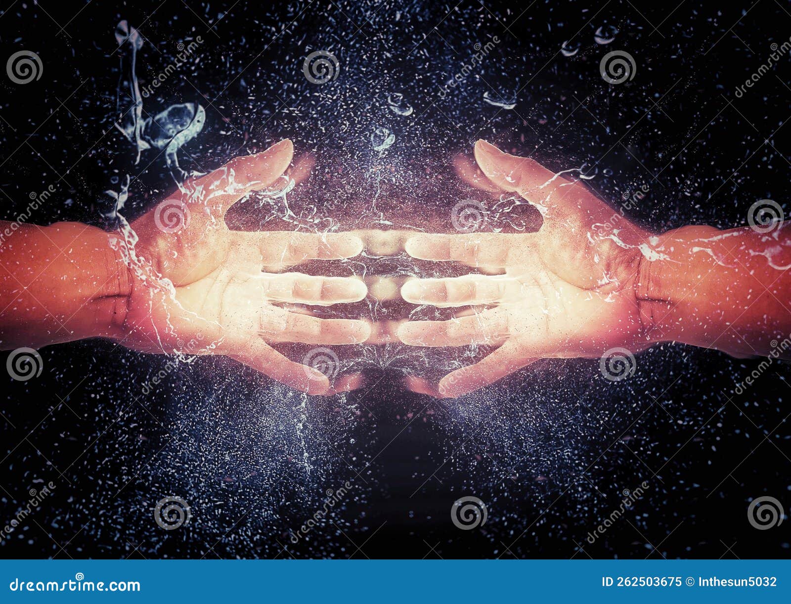 3d Illustration that Synthesizes the Effect of Water on the Handshake ...