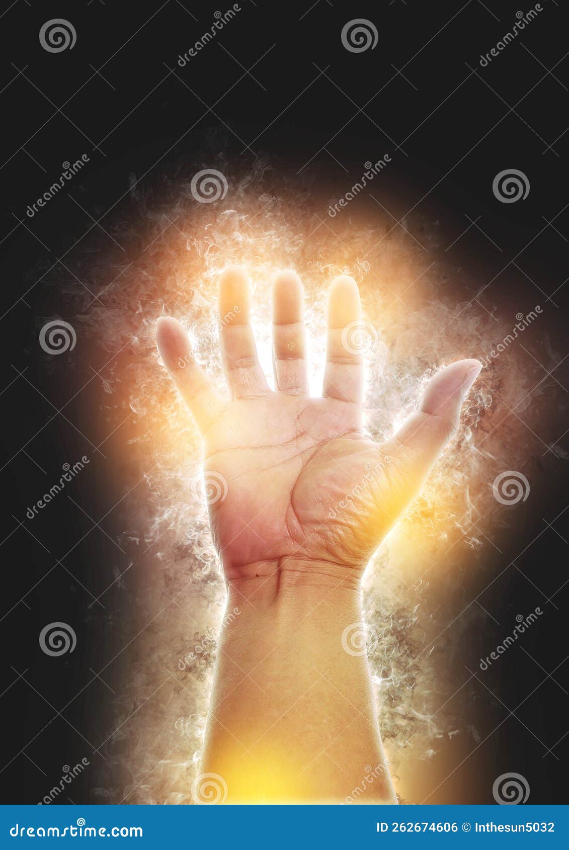 3d Illustration that Synthesizes the Light Effect on the Gesture of ...