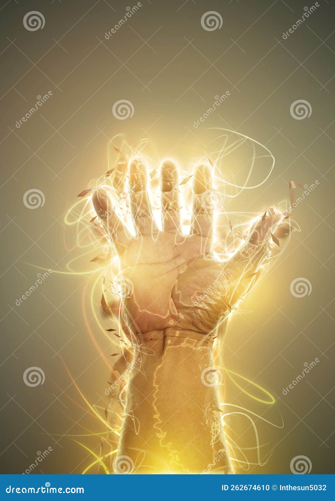 3d Illustration that Synthesizes the Light Effect on the Gesture of ...