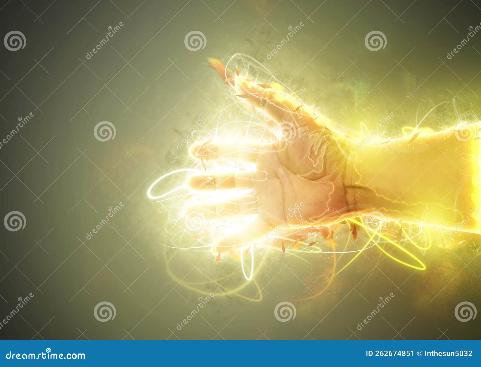 3d Illustration that Synthesizes the Light Effect on the Gesture of ...