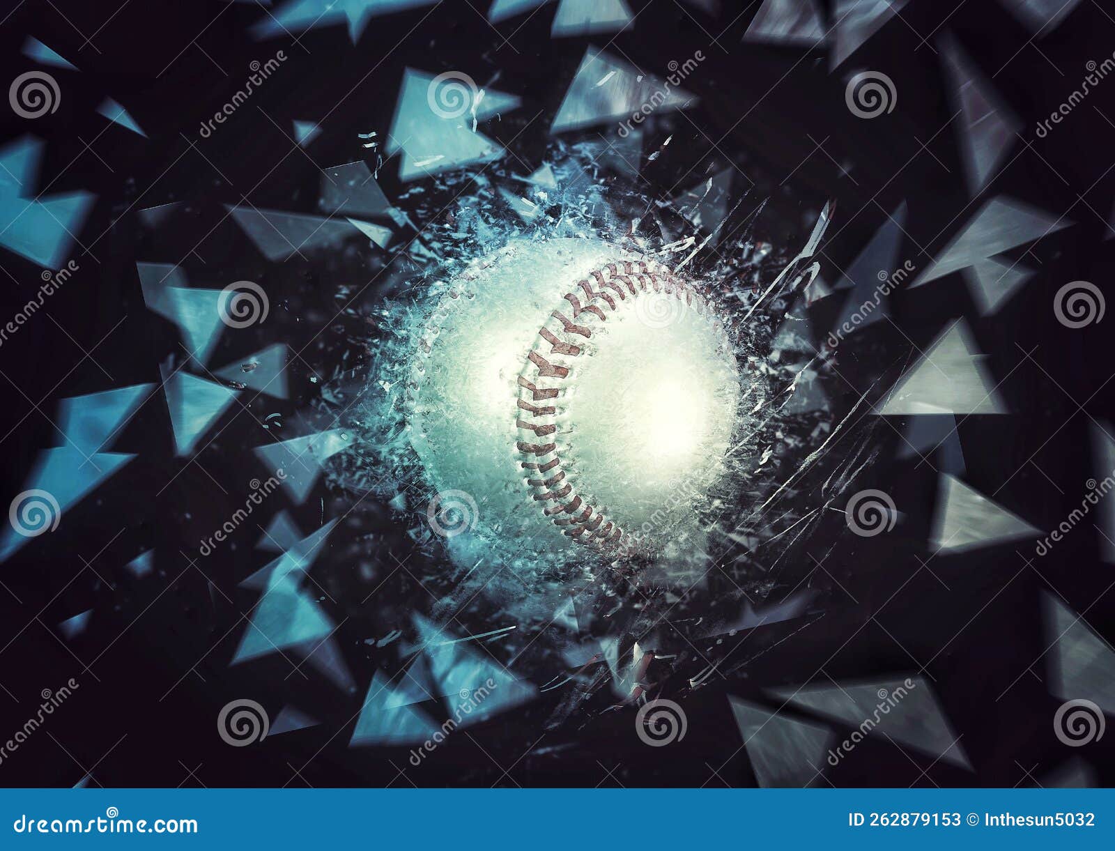 3d Illustration of Synthetic Explosion Effect on Baseball Ball Stock ...