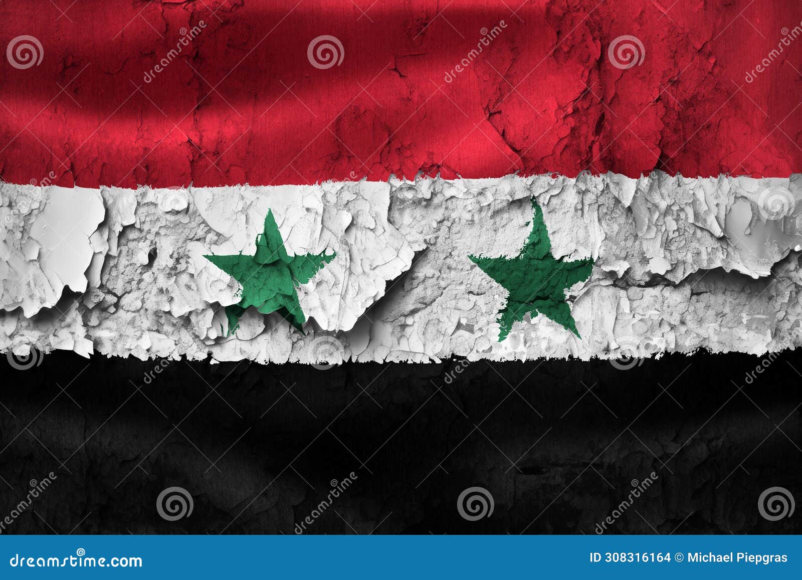 3D-Illustration of a Syria Flag - Realistic Waving Fabric Flag Stock ...