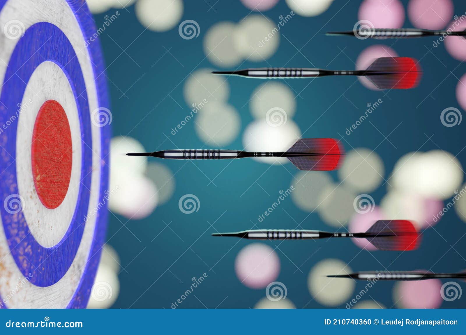3d Illustration. Target on Blue Background Stock Illustration ...