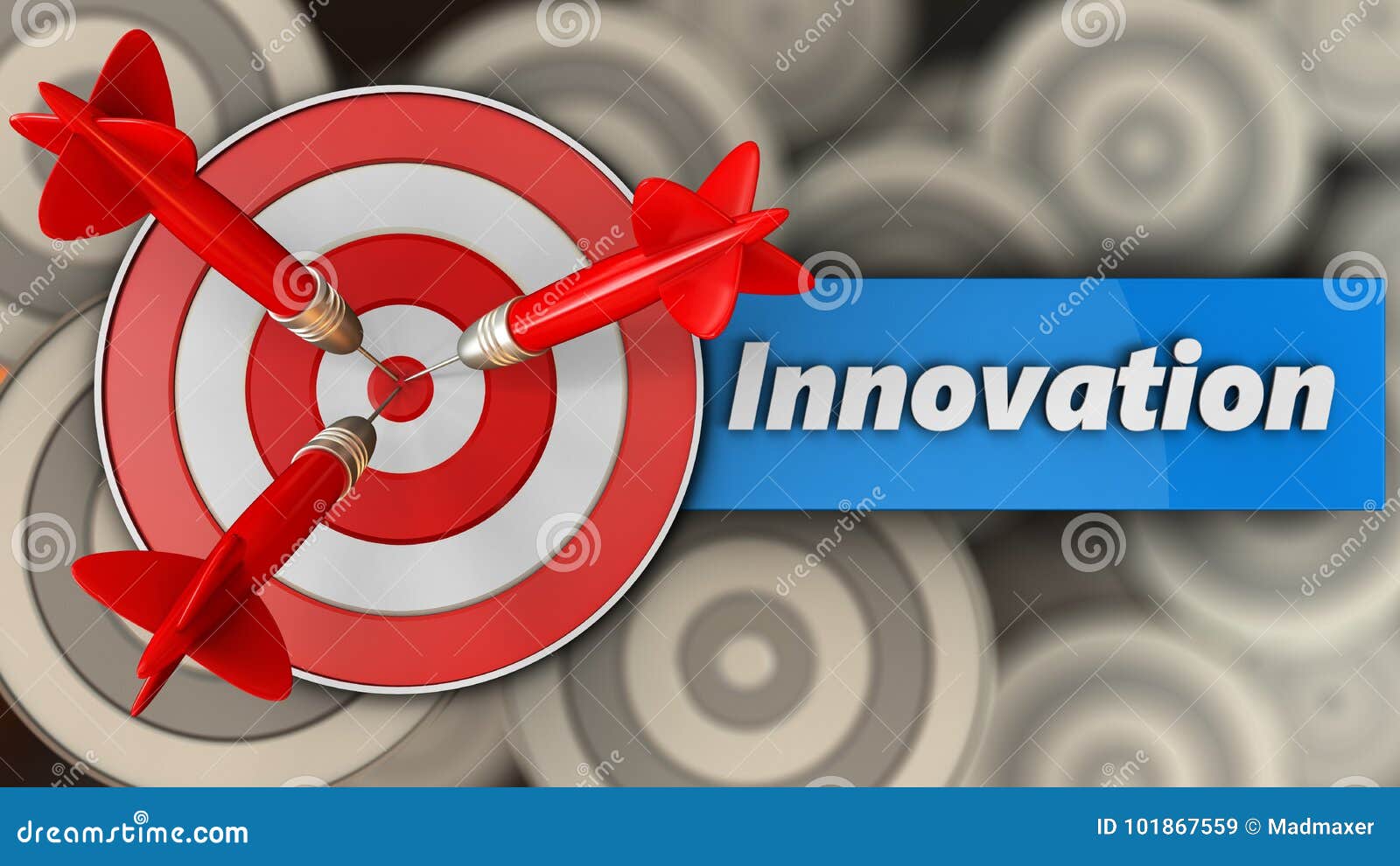 3d Target with Innovation Sign Stock Illustration - Illustration of ...