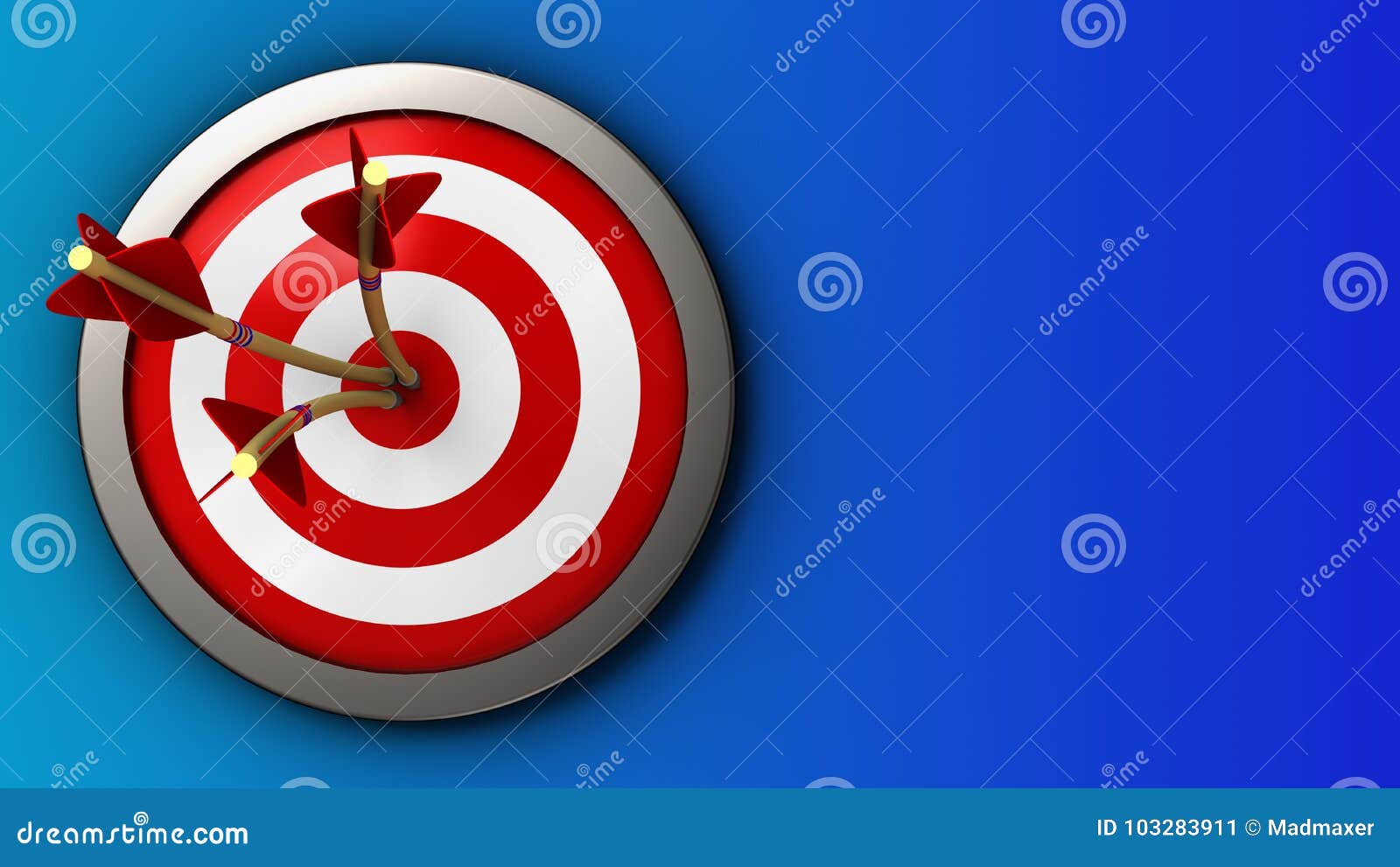 3d Target with Three Arrows Stock Illustration - Illustration of three ...