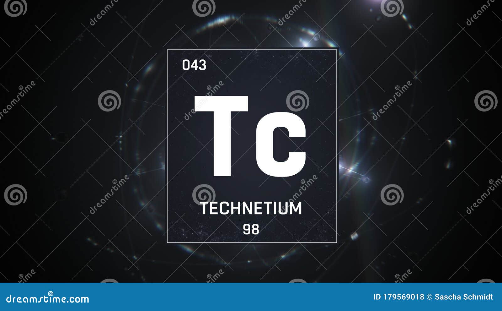 Technetium As Element 43 of the Periodic Table 3D Illustration on ...
