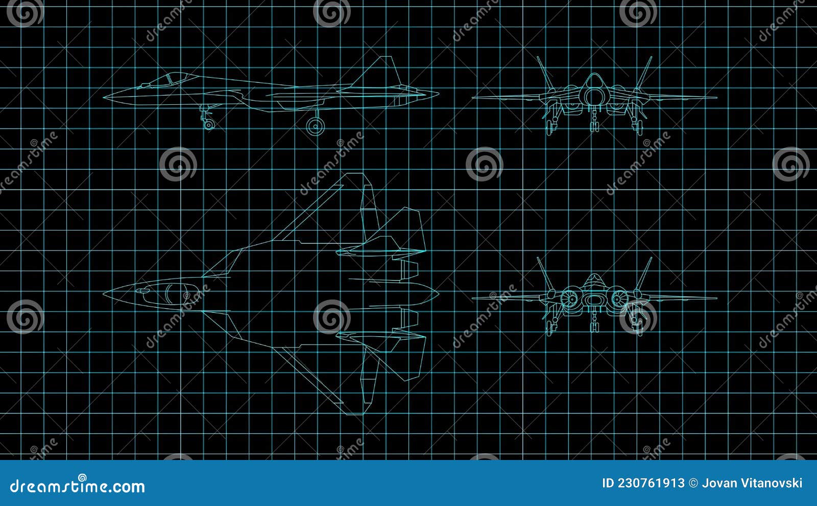 Technical Drawing of Airplane Design Being Drawn with Great Detail ...