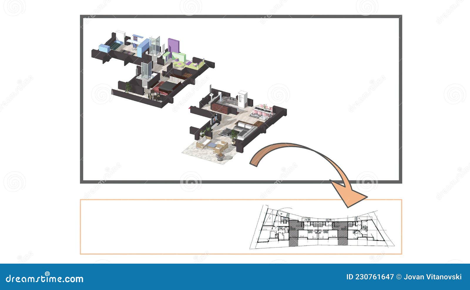 Technical Drawing of Floor Design Being Drawn with Great Detail Stock ...