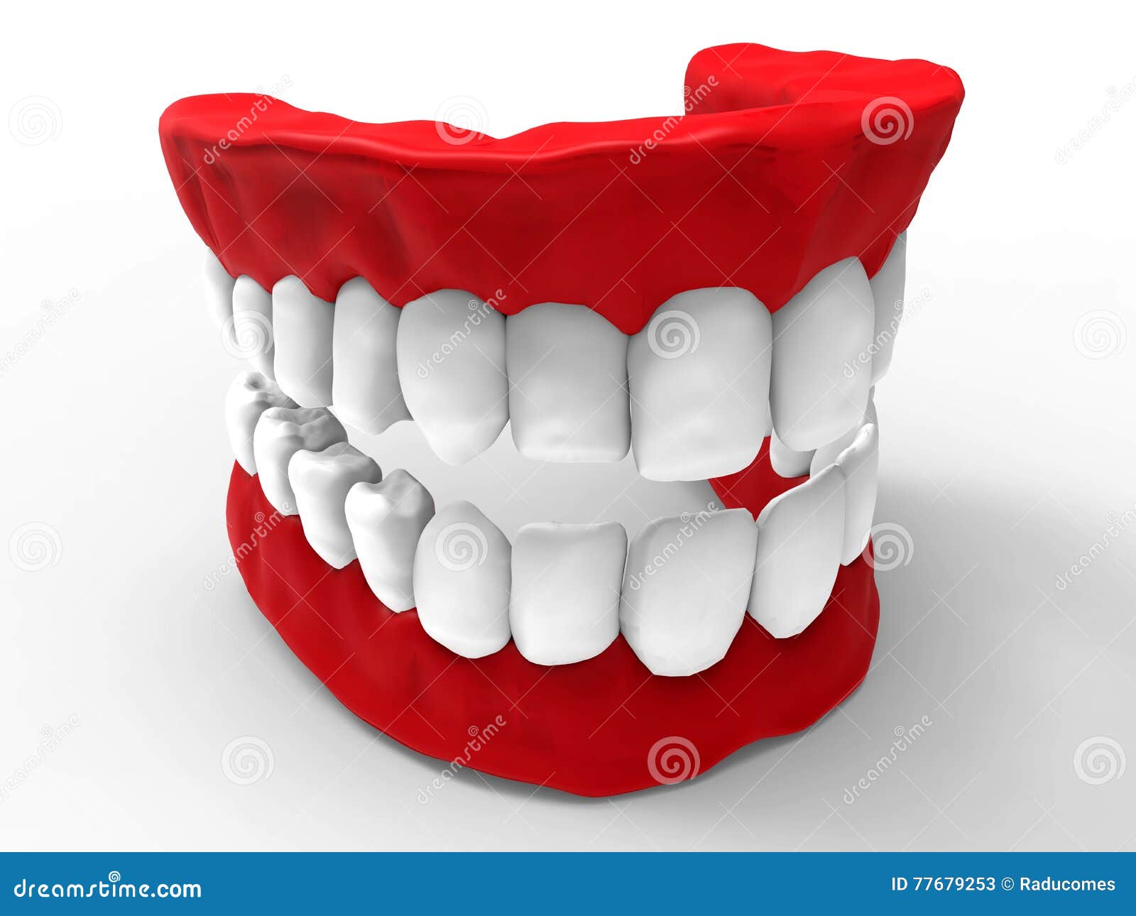 3D Illustration Teeth and Gum Stock Illustration - Illustration of path ...