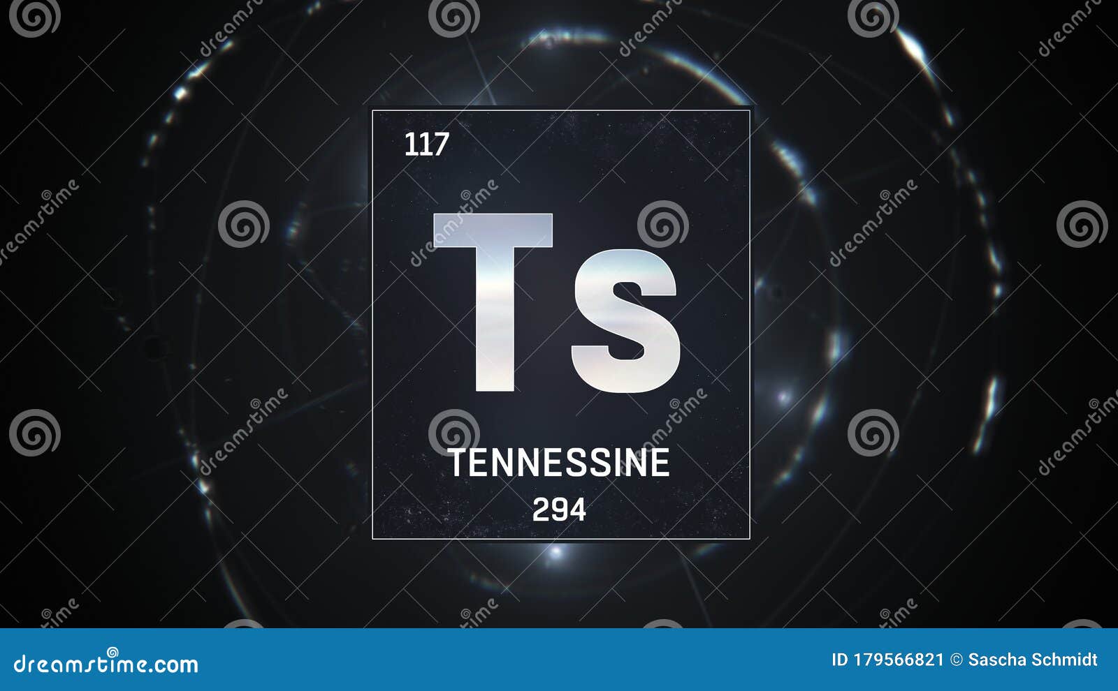 Tennessine As Element 117 Of The Periodic Table 3D Illustration On ...