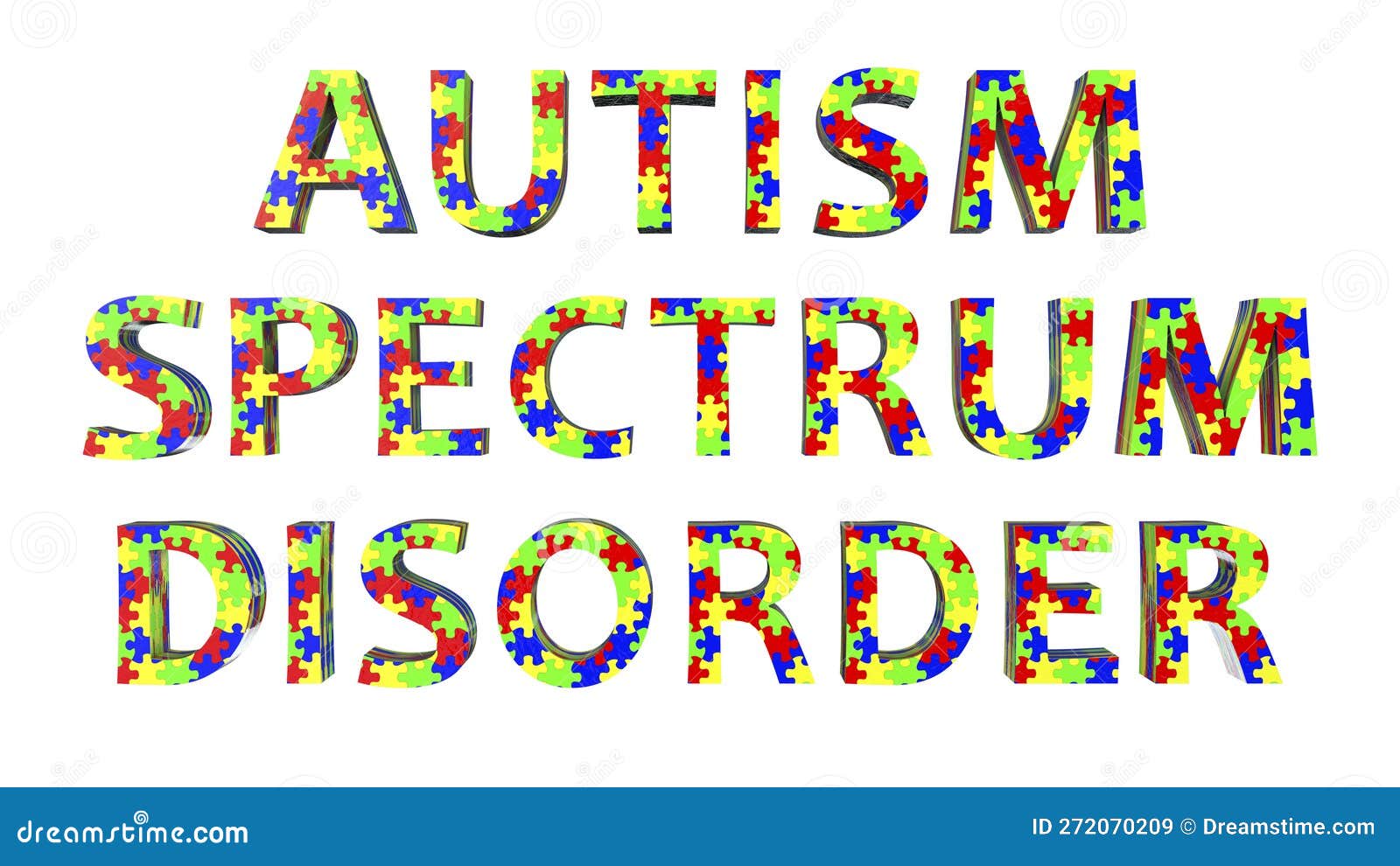 A 3D Illustration of the Text Autism Spectrum Disorder Made Entirely of ...