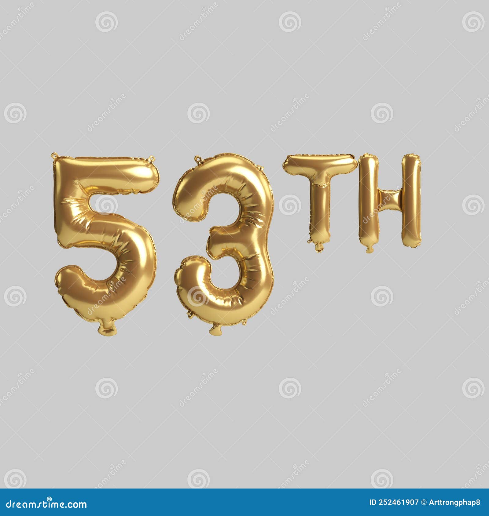 Happy 53th Birthday Balloons Greeting Card Background. Vector ...