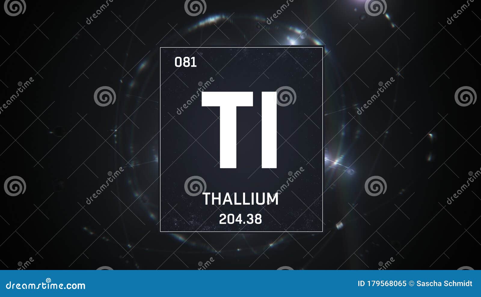 Thallium As Element 81 of the Periodic Table 3D Illustration on Silver ...