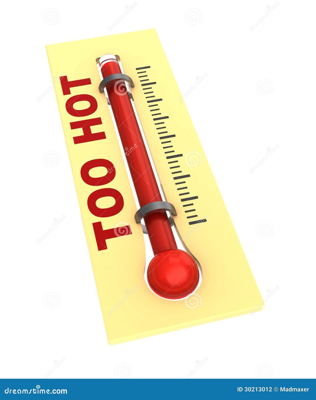 Thermometer with Hot Temperature Stock Illustration - Illustration of ...