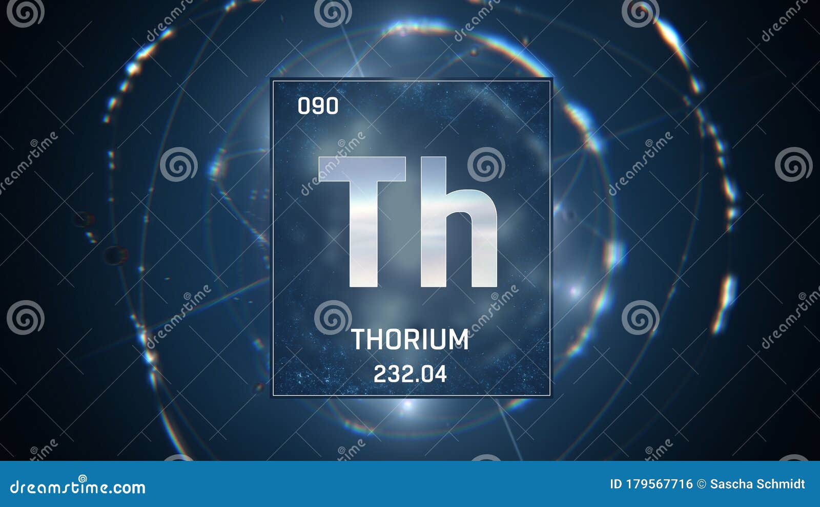 Thorium As Element 90 of the Periodic Table 3D Illustration on Blue ...