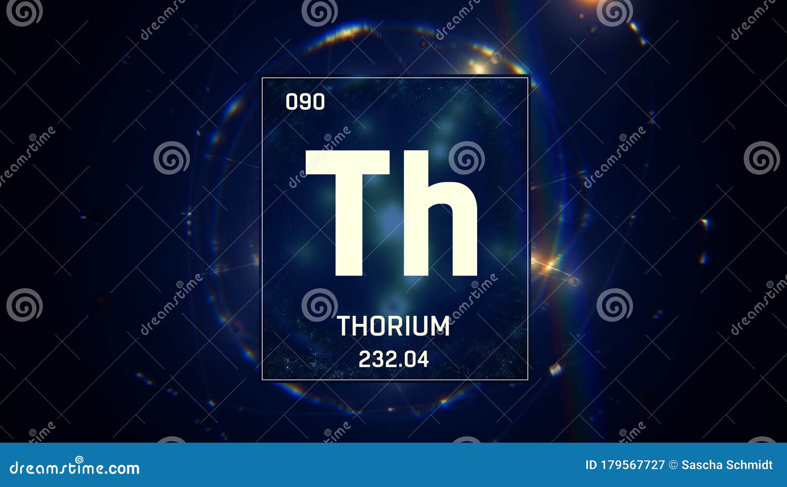 Thorium As Element 90 of the Periodic Table 3D Illustration on Blue ...