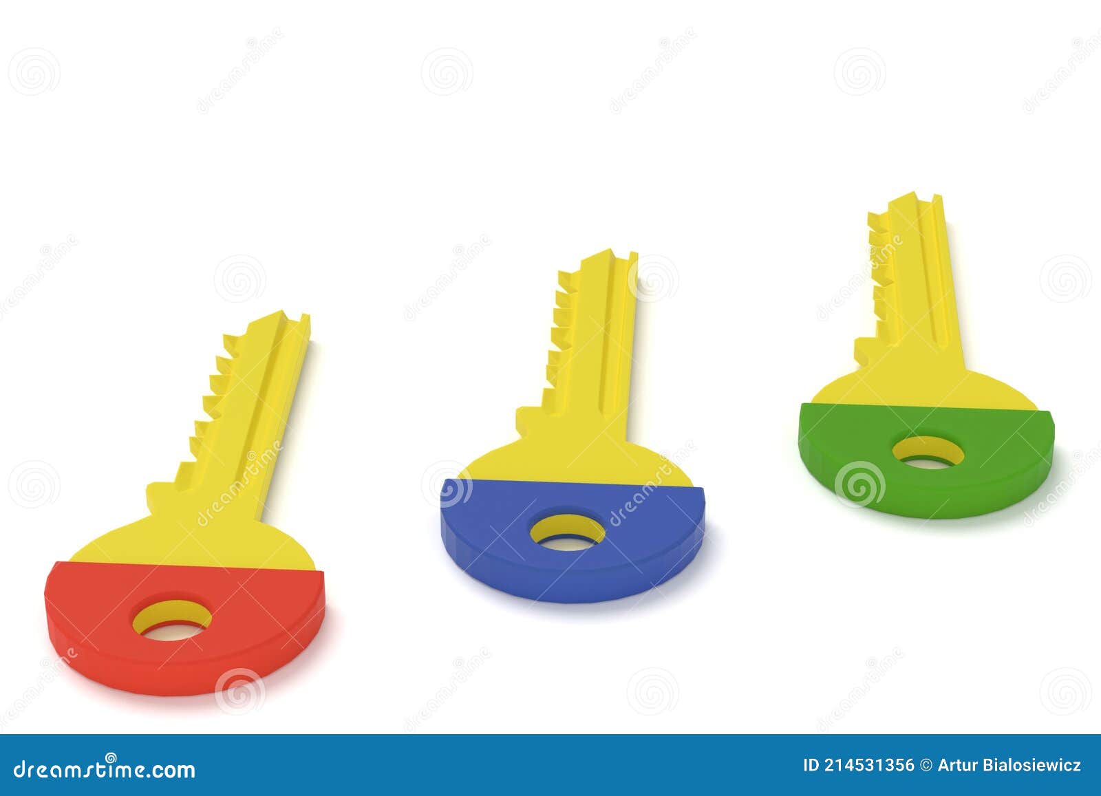 Three Different Colored Keys Stock Illustration - Illustration of icon ...