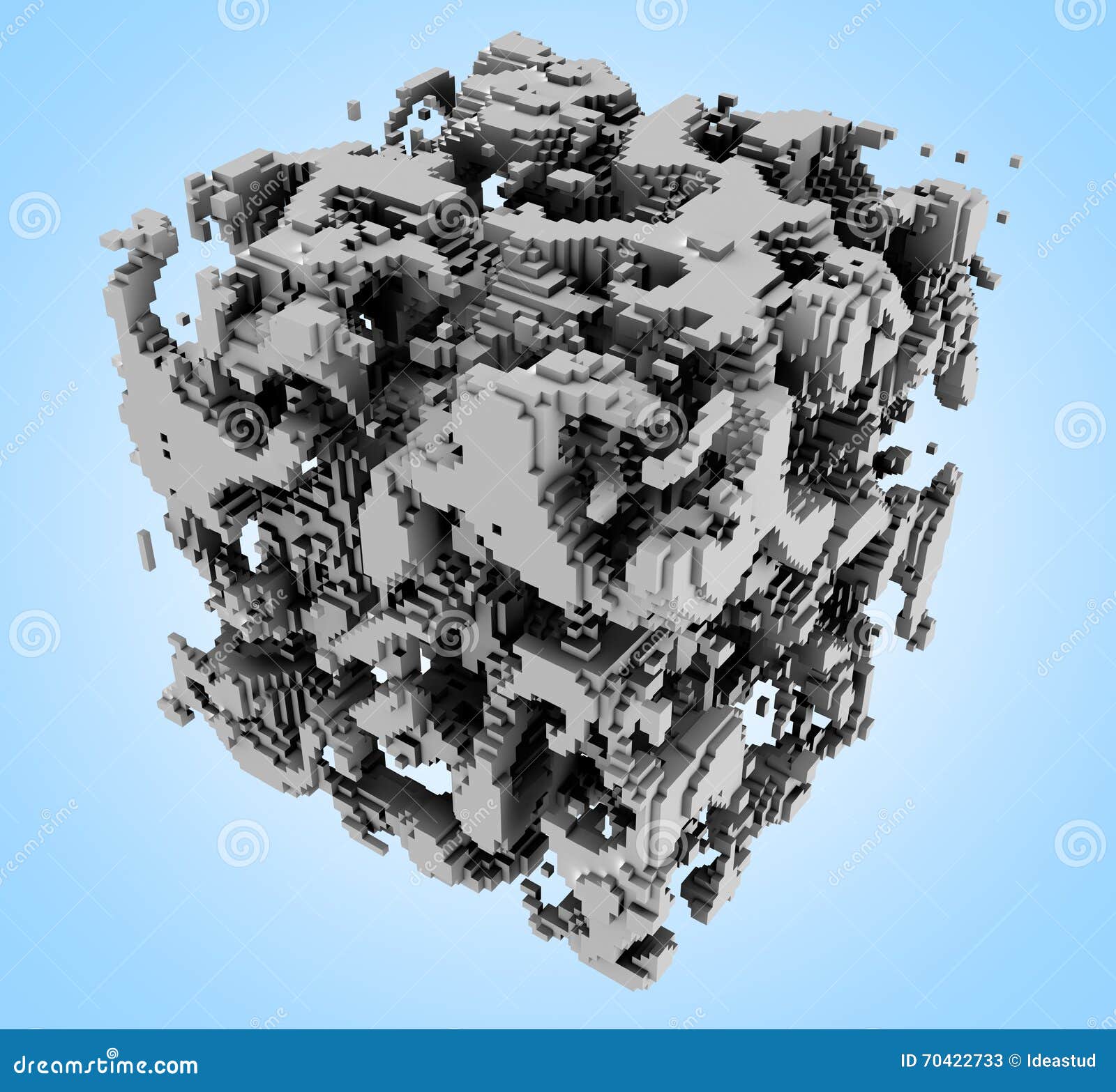3D Illustration of Three-dimensional Model Stock Illustration ...