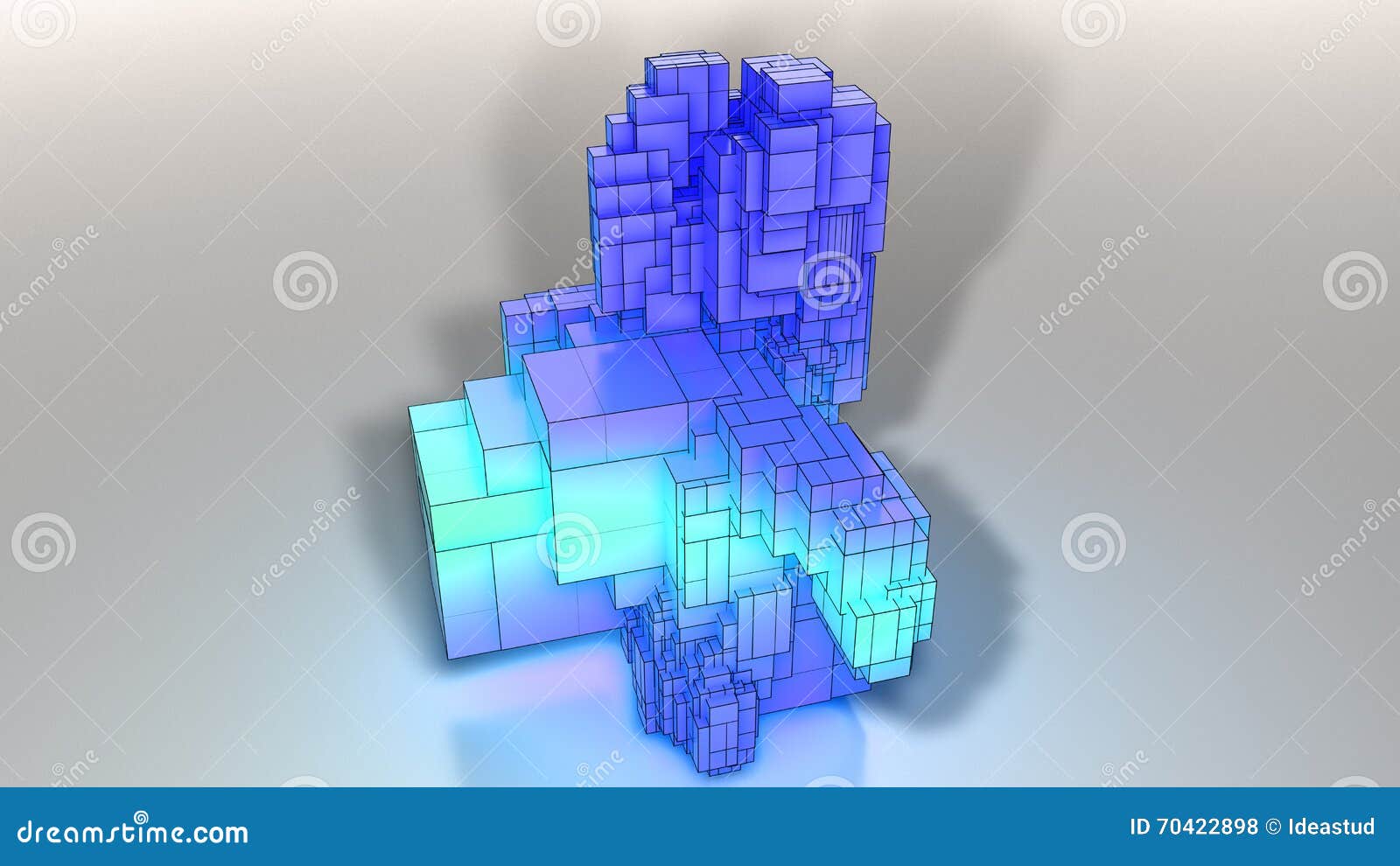 3D Illustration of Three-dimensional Model Stock Illustration ...