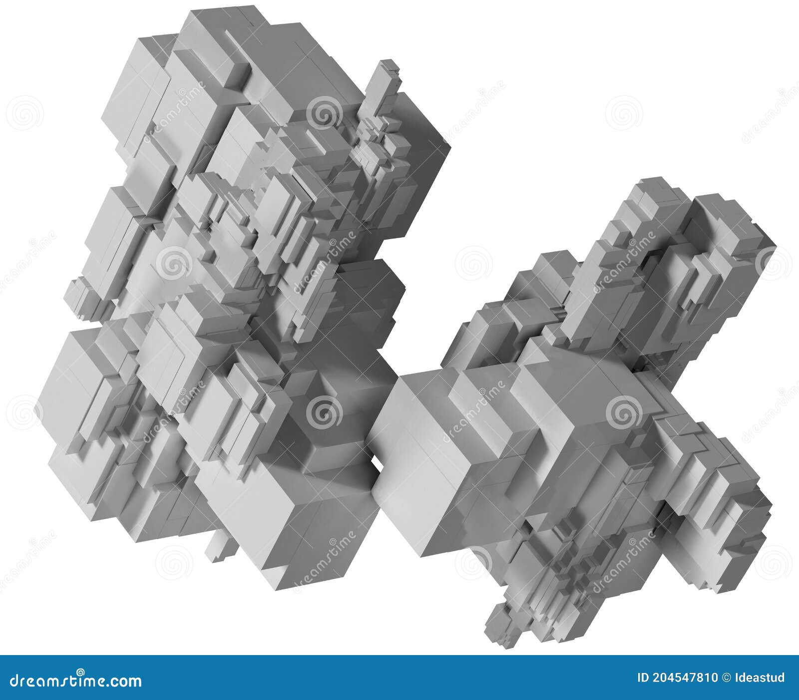 3D Illustration of Three-dimensional Model Consisting of Rectangular ...
