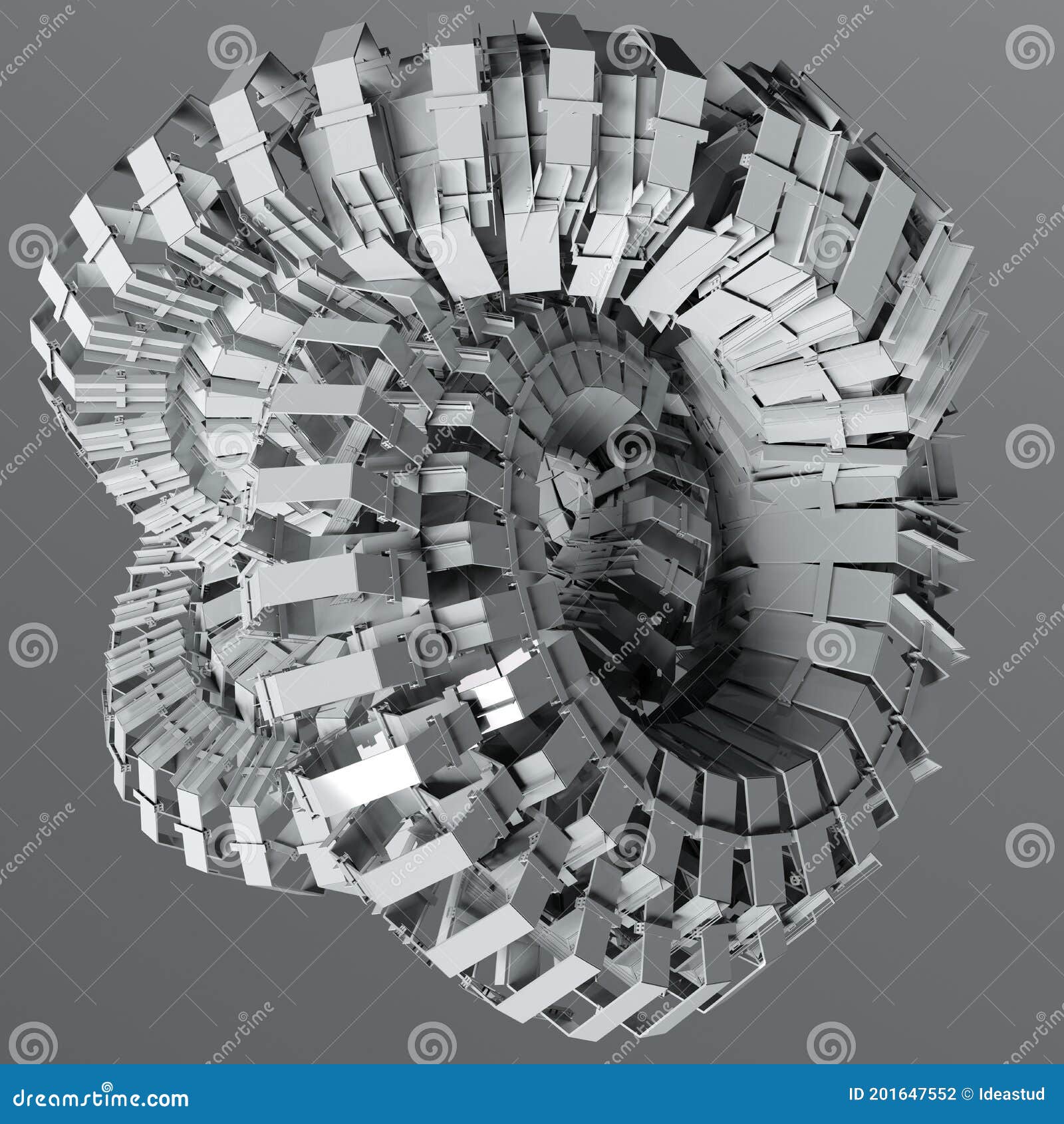 3D Illustration of Three-dimensional Model Looks Like a Ribbon with ...