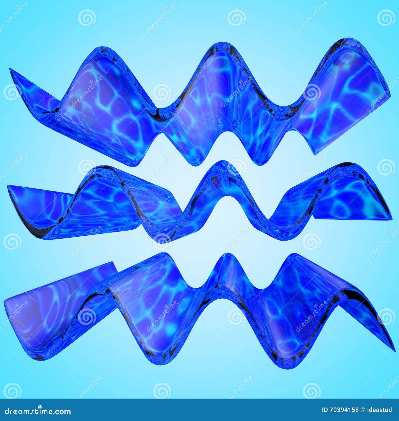 3D Illustration of Three-dimensional Wave Structure Stock Photo - Image ...