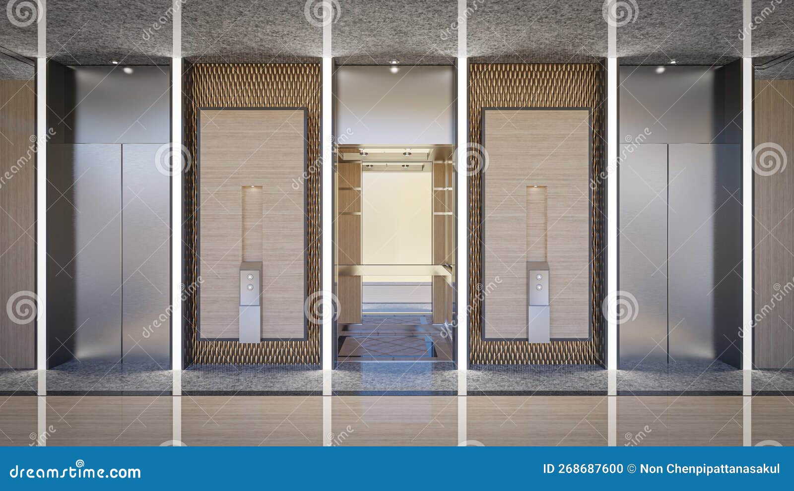 Elevators Doors, Closed, Half Open And Dent Broken Cartoon Vector ...