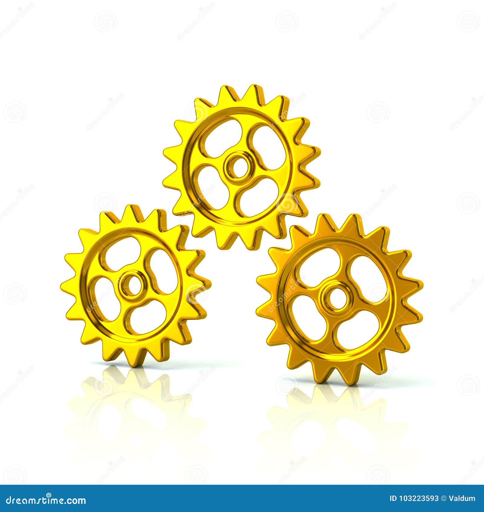Golden Gear Icon Config Settings Symbol, Gears Signs Cartoon Vector ...