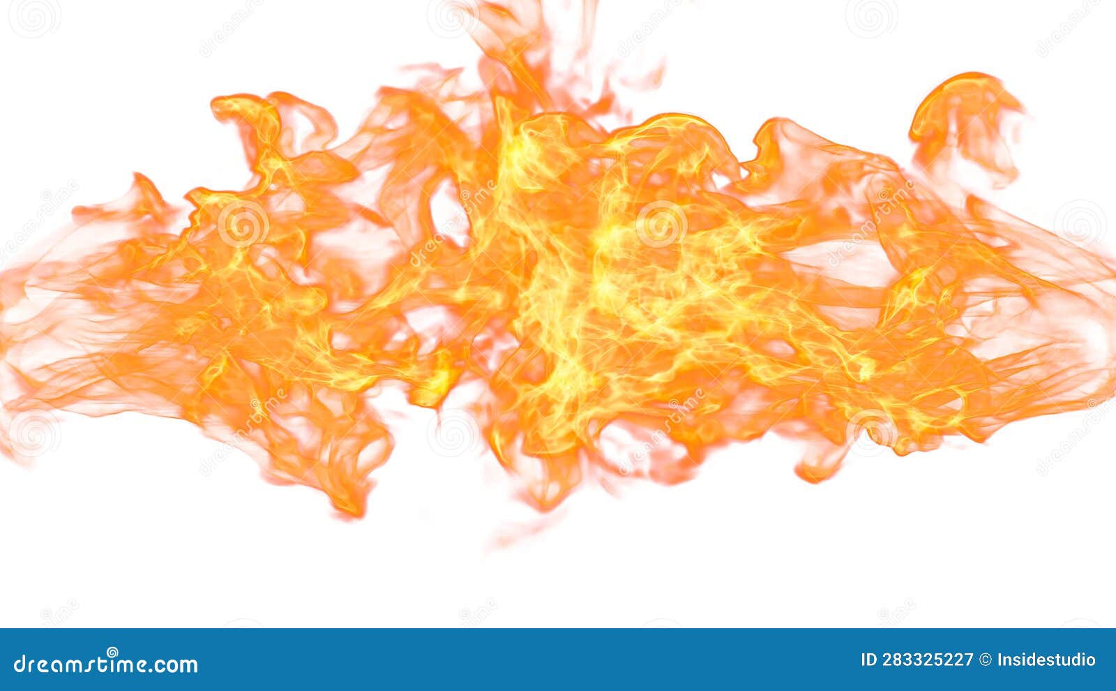 3d Illustration. Tongues of Flame Collide from Opposite Sides on a ...