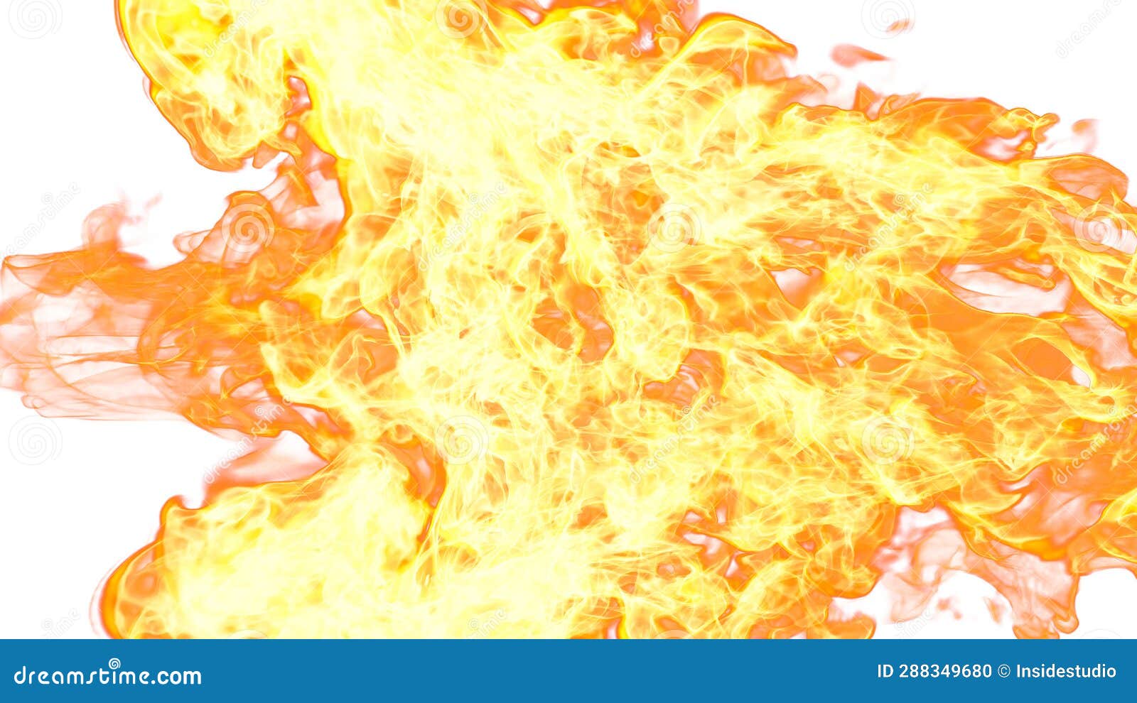 3d Illustration. Tongues of Flame Collide from Opposite Sides on a ...